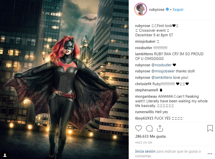Publican la primera foto de Ruby Rose interpretando a "Batwoman" para ...